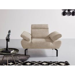 Places of Style Sessel Trapino Luxus, wahlweise mit Rückenverstellung, Luxus-Microfaser in Lederoptik, beige
