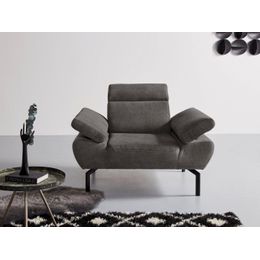 Places of Style Sessel Trapino Luxus, wahlweise mit Rückenverstellung, Luxus-Microfaser in Lederoptik, grau
