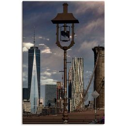Artland Leinwandbild New York One World Trade Center, New York (1 St), auf Keilrahmen gespannt, grau