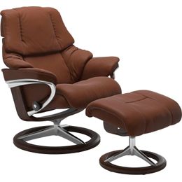 stressless® Relaxsessel Reno (Set, Relaxsessel mit Hocker), mit Hocker, mit Signature Base, Größe S, M & L, Gestell Braun, braun