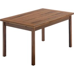 Hammel Furniture Esstisch Basic Dinex, schnell innenliegende Einlegeplatten ausziehbar, Furnier / Massivholz, in zwei Breiten, stabiler dänische Design Tisch, braun