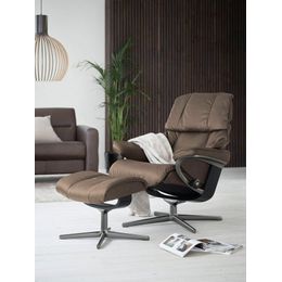 stressless® Relaxsessel Reno, mit Cross Base, Größe S, M & L, Holzakzent Schwarz, grau