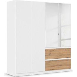 Rauch Drehtürenschrank Costa Schubkästen und Spiegeltüren, grifflose Front, Push-to-Open Funktion, weiß