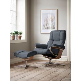 stressless® Relaxsessel Mayfair, mit Cross Base, Größe S, M & L, Holzakzent Eiche, blau