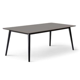 Hammel Furniture Esstisch Meza Designtisch mit Auszugsfunktion und 2 Einlegeplatten, abgerundete Tischplatte MDF, Massivholzgestell, in zwei Breite, grau