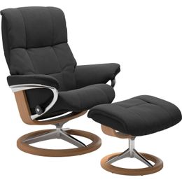 stressless® Relaxsessel Mayfair (Set, Relaxsessel mit Hocker), mit Hocker, mit Signature Base, Größe S, M & L, Gestell Eiche, grau