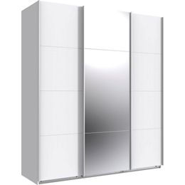 wimex Schwebetürenschrank Norderstedt INKLUSIVE 2 Stoffboxen und 2 zusätzliche Einlegeböden, mit Spiegel, weiß