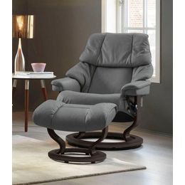 stressless® Relaxsessel Reno, mit Classic Base, Größe S, M & L, Gestell Wenge, grau