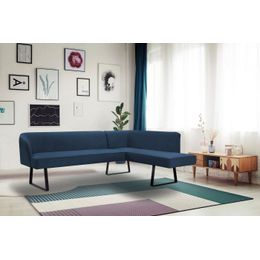 exxpo - sofa fashion Eckbank Americano, mit Keder und Metallfüßen, Bezug in verschiedenen Qualitäten, blau