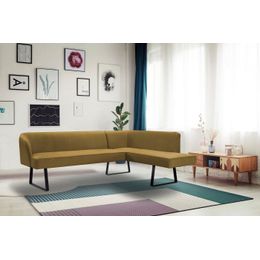 exxpo - sofa fashion Eckbank Americano, mit Keder und Metallfüßen, Bezug in verschiedenen Qualitäten, goldfarben