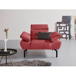 Places of Style Sessel Trapino Luxus, wahlweise mit Rückenverstellung, Luxus-Microfaser in Lederoptik, rot