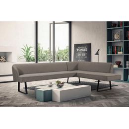 exxpo - sofa fashion Eckbank Americano, mit Keder und Metallfüßen, Bezug in verschiedenen Qualitäten, braun