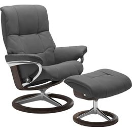 stressless® Relaxsessel Mayfair (Set, Relaxsessel mit Hocker), mit Hocker, mit Signature Base, Größe S, M & L, Gestell Wenge, grau