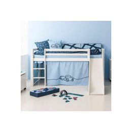 Hoppekids Hochbett «Cars» Rutsche & Vorhang Blau und viel Auswahl, blau