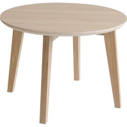 Hammel Furniture Couchtisch Basic Single, in zwei Größen, Rund, Massivholzgestell, stabiler dänische Design Kaffeetisch, Sofatisch, beige