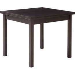 Hammel Furniture Esstisch Basic Dinex, schnell innenliegende Einlegeplatten ausziehbar, Furnier / Massivholz, in zwei Breiten, stabiler dänische Design Tisch, braun