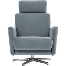 CALIZZA INTERIORS Drehsessel Lari, wahlweise mit einsteckbarer Kopfstütze, blau