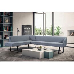 exxpo - sofa fashion Eckbank Americano, mit Keder und Metallfüßen, Bezug in verschiedenen Qualitäten, silberfarben