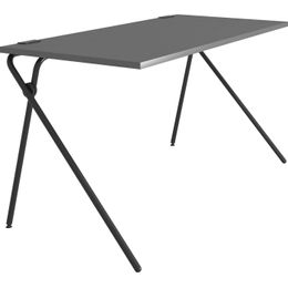 Müllermöbel Müller SMALL LIVING Sekretär PLATO Two, schwarzes Gestell, Home Office minimal, einfach zusammenklappen, grau