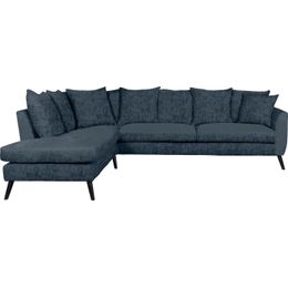 furninova Ecksofa Salma Night, mit 9 Rücken- und 1 Zierkissen, im skandinavischen Design, blau