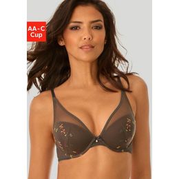 Lascana Push-up-BH Jasmin aus feiner Spitze mit floralen Details, bunt|grün