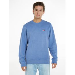 Sweatshirt Tommy Jeans "TJM REG WASHED BADGE CREW" Gr. XL, blau (charmed) Herren Sweatshirts