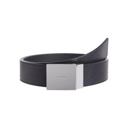 Calvin Klein Ledergürtel ADJ CASUAL PLAQUE PB 35MM mit Logoschriftzug, schwarz