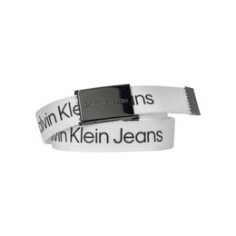 Calvin Klein Jeans Koppelgürtel CANVAS LOGO METALLIC BUCKLE BELT für Kinder bis 16 Jahre, weiß