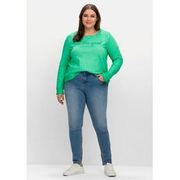 sheego Stretch-Jeans Große Größen für sehr schmale Beine und mehr Bauch, blau