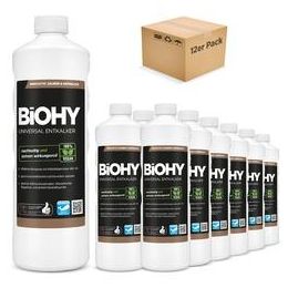 BiOHY Universal Entkalker, Entkalkungsmittel, Bio Kalklöser, Kalkreiniger 12er Pack (12 x 1 Liter Flasche)