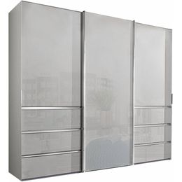 Wiemann Schwebetürenschrank Malibu, stilvolles Design, Made in Germany mit Glasfront, in verschiedenen Breiten, Schubladen mit Selbsteinzug, weiß