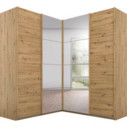 Rauch Schwebetürenschrank Quadra Eckschrank inkl. Türendämpfer, mit Spiegeltüren, beige