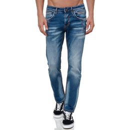 Rusty Neal Straight-Jeans NEW YORK 51 mit angesagten Ziernähten, blau