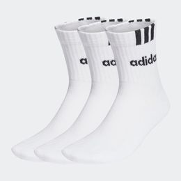 Adidas 3-Streifen Linear Half-Crew Cushioned Socken, 3 Paar