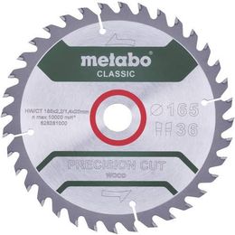 Metabo Precision cut Wood - Classic 165X20 Z42 WZ 5° 628027000 Hartmetall Kreissägeblatt 165 x 20 x 1.2 mm Zähneanzahl: 42 1 St.