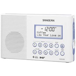 Sangean H203 Badradio DAB+, UKW Taschenlampe, wasserdicht Weiß