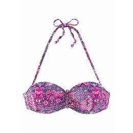 Buffalo Bikinitop 'Happy' Damen Gr&ouml;&szlig;e 75 aubergine / neonlila / pink / wei&szlig;