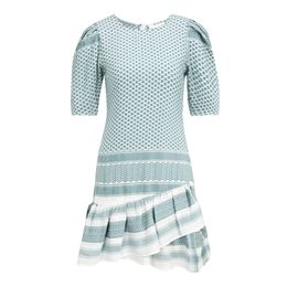 Summery Copenhagen Kleid 'Olivia' Damen Gr&ouml;&szlig;e 34 rauchblau / wei&szlig; Winterkleid