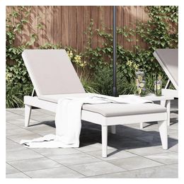 vidaXL Gartenliege Sonnenliege Weiß 186x60x29 cm PP