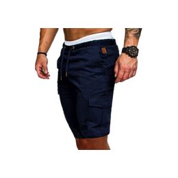 KIKI Shorts Lässige Cargo-Shorts für Herren. Kleine Label-Shorts aus Leder (1-tlg)