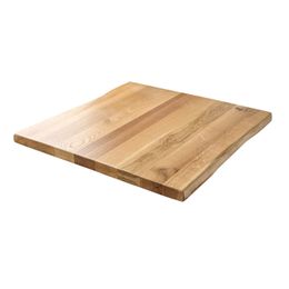 SMARTFURN Bistrotisch Gastro Tischplatte Eiche massiv mit Baumkante