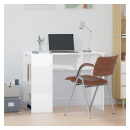 furnicato Schreibtisch Hochglanz-Weiß 100x55x75 cm Holzwerkstoff