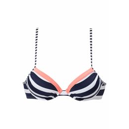 Kangaroos Push-up Top Damen Gr&ouml;&szlig;e 65 navy / apricot / wei&szlig;