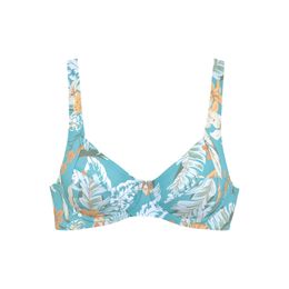 Sunseeker Bikini Top female size 75 Cream / Blue / Khaki / Orange