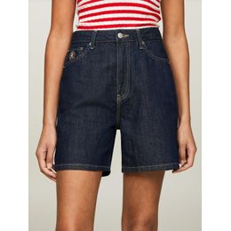 Shorts Tommy Hilfiger "SMD DNM STRAIGHT SHORT HW LINA" Gr. 27, N-Gr, blau (lina) Damen Hosen Gerade