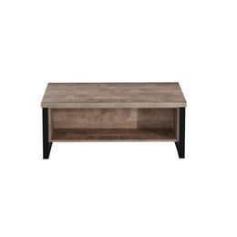 Couchtisch TRENDTEAM "Emile" Tische Gr. B/H/T: 110 cm x 45 cm x 65 cm, braun (schwarz dekor, schwarz dekor) Couchtische eckig