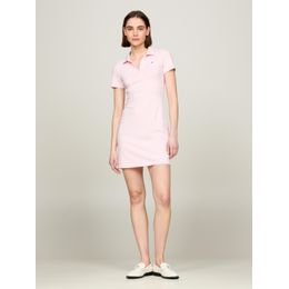 Polokleid Tommy Hilfiger "1985 SLIM PIQUE POLO DRESS SS" Gr. XL (42), N-Gr, pink (whimsy pink) Damen Kleider Freizeitkleider