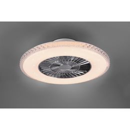 LED Deckenleuchte Trio LEUCHTEN "Harstad Deckenventilator" Lampen Gr. Ø 60,0 cm Höhe: 19,0 cm, grau (chromfarben) Deckenlampen Deckenlampe, Ventilator, Fernbedienung, Ventilator getrennt schaltbar