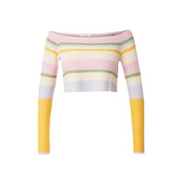 florence by mills Exclusive For About You Pullover 'Fresh Coconut' Damen Gr&ouml;&szlig;e XXL gelb / gr&uuml;n / hellpink / wei&szlig;