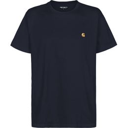 Carhartt Work In Progress Carhartt Wip T-Shirt 'Chase' Herren Gr&ouml;&szlig;e L nachtblau / orange